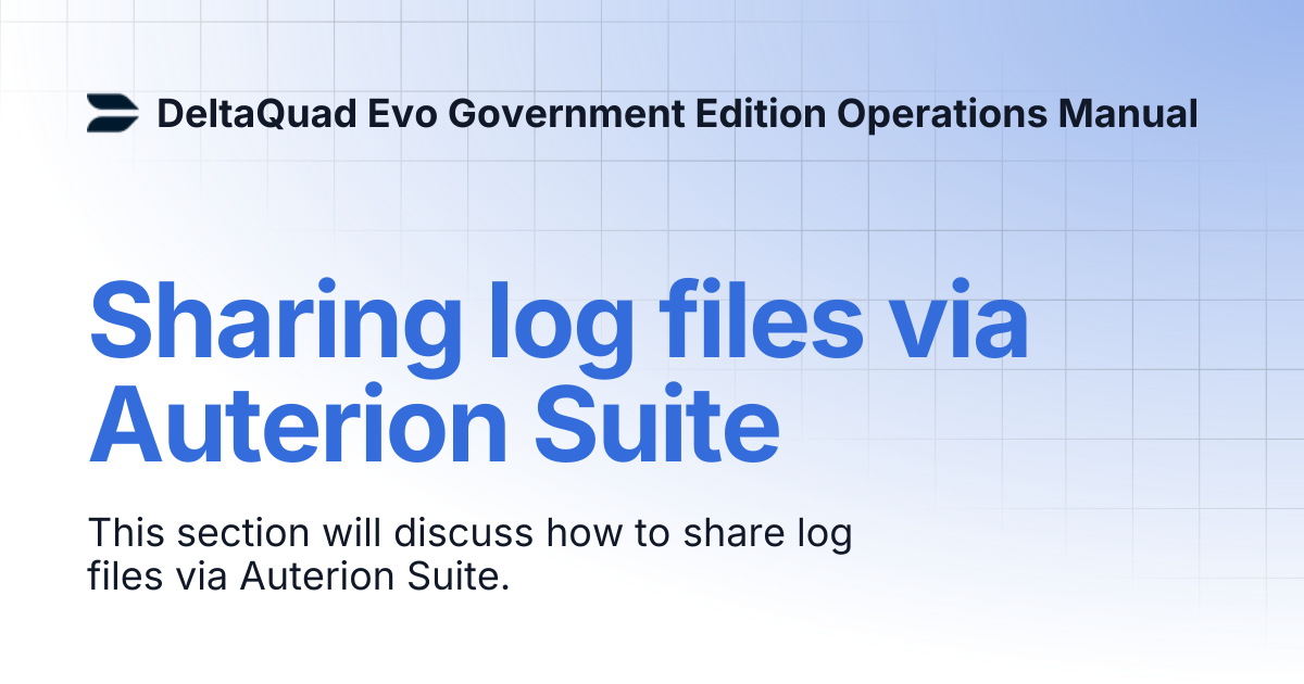 Sharing log files via Auterion Suite | DeltaQuad Evo Government Edition ...