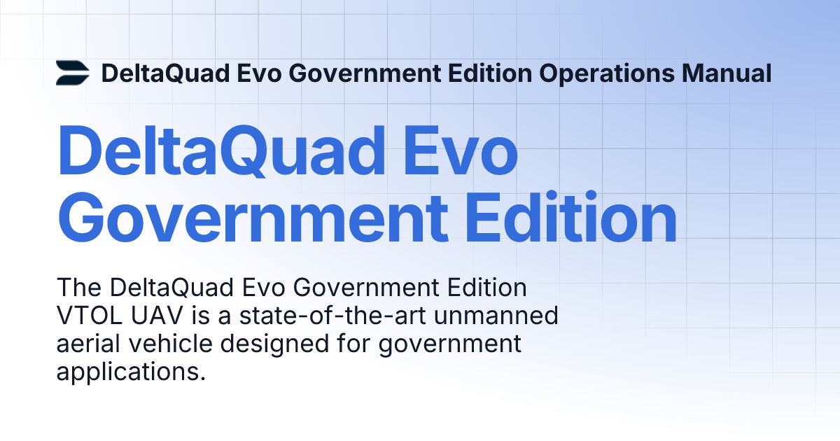 DeltaQuad Evo Government Edition | DeltaQuad Evo Government Edition ...