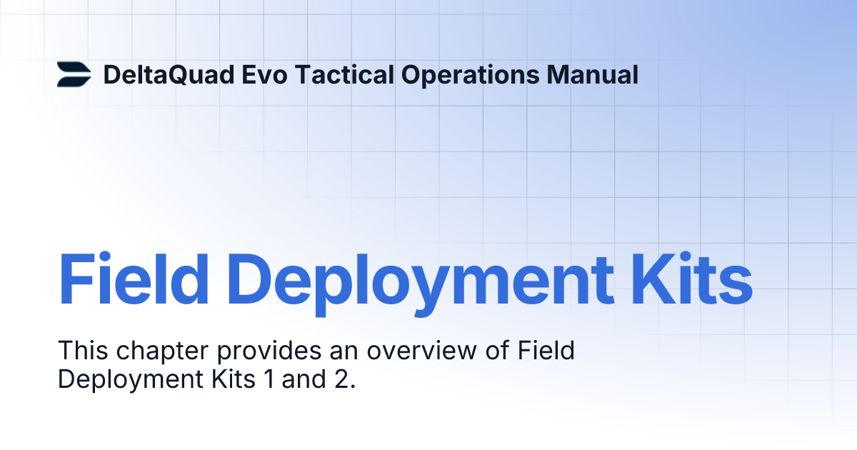 Field Deployment Kits | DeltaQuad Evo Tactical Operations Manual