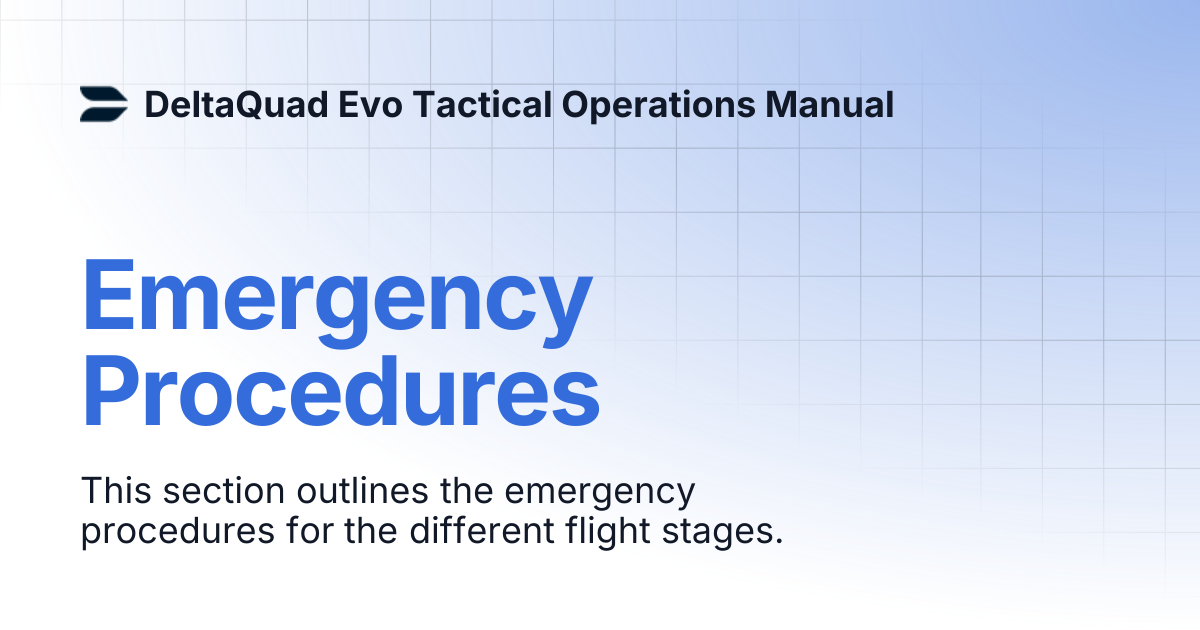 Emergency Procedures | DeltaQuad Evo Tactical Operations Manual