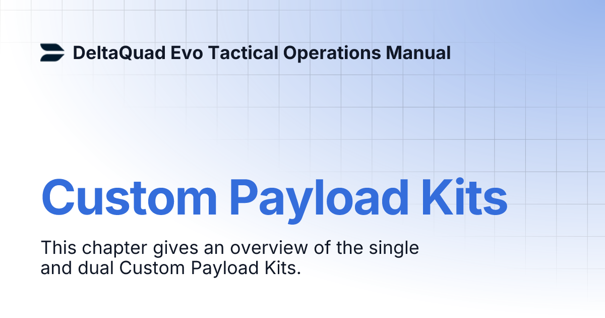 Custom Payload Kits | DeltaQuad Evo Tactical Operations Manual